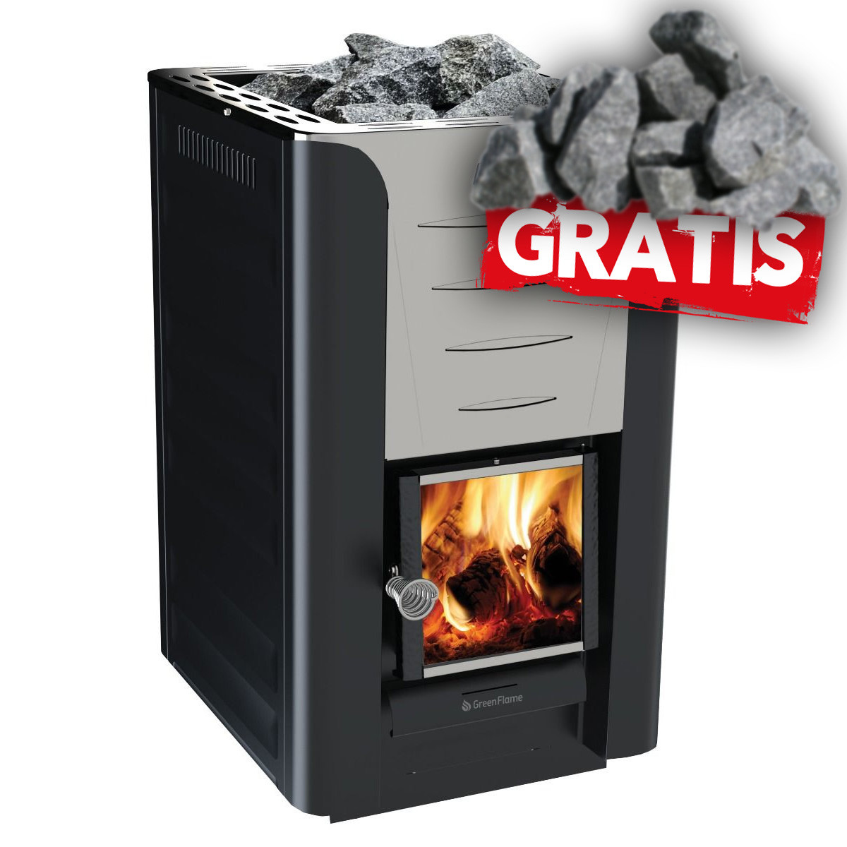 Holzofen Harvia Pro 20 Schwarz SET - Urlaubsparadies Garten, 2.341,00